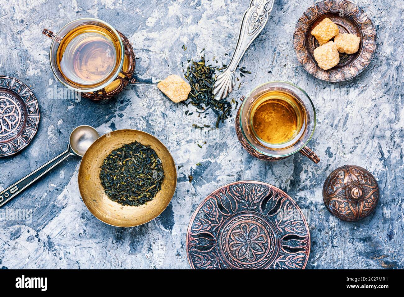 Eastern tea in traditional glasse.Eastern tea concept Stock Photo - Alamy