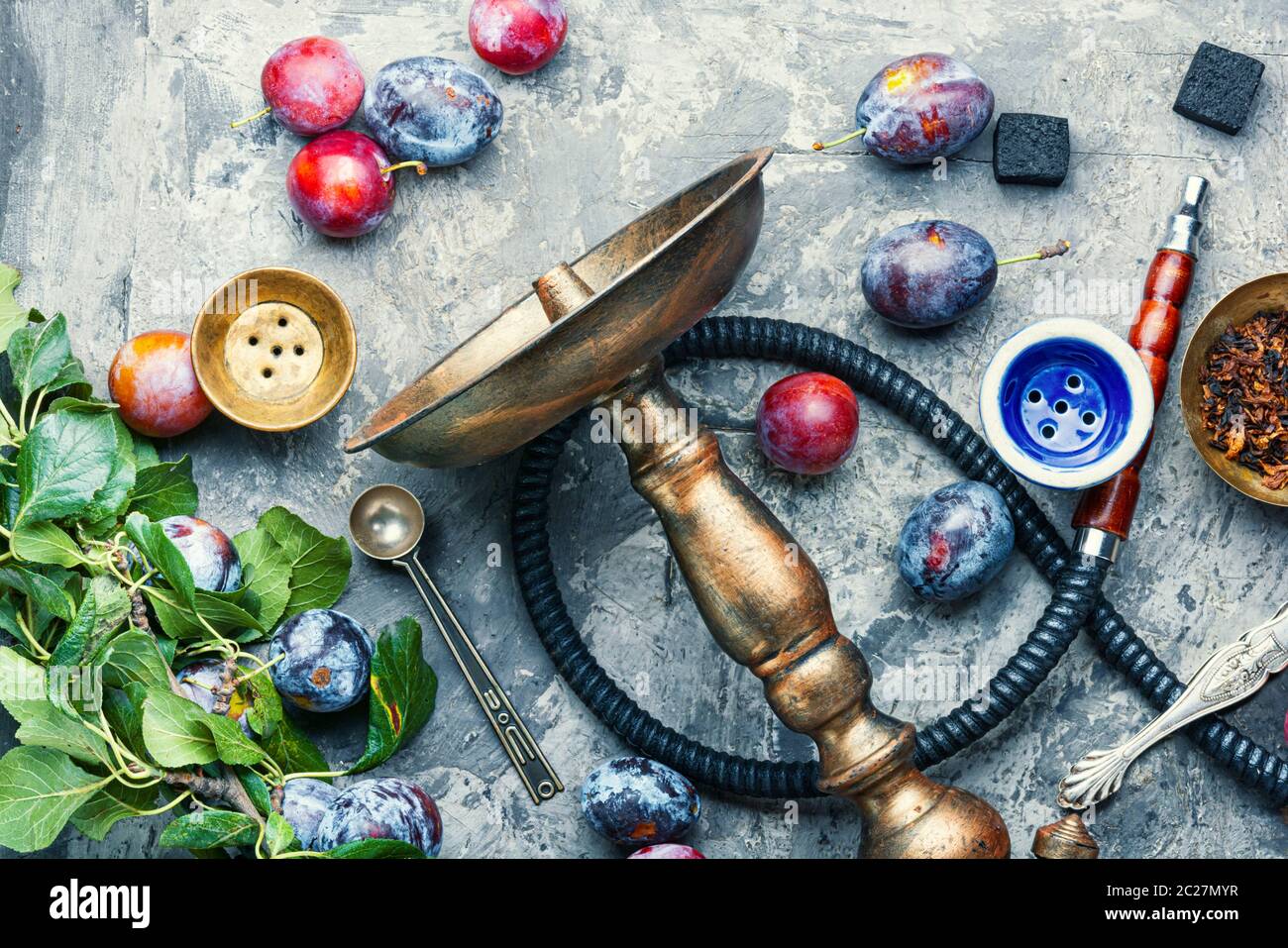 Tobacco shisha with plum flavor.Nargile with plum.Turkish fruit hookah ...