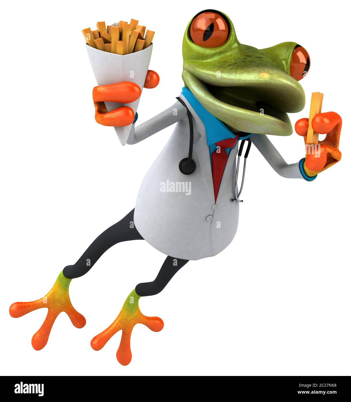 Fun frog - 3D Illustration Stock Photo - Alamy