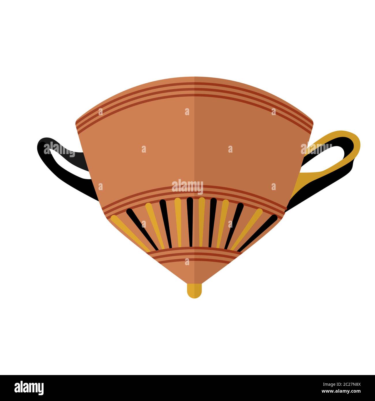 Ancient Greece clay Mastos wine cup. Antiquity drinking Mastos cup with ...