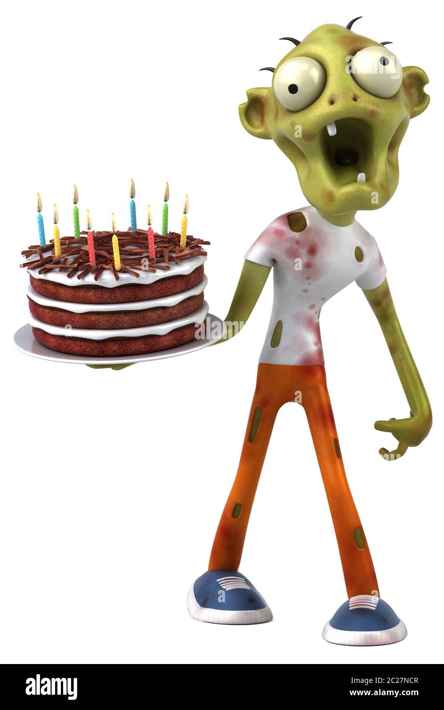 Fun zombie - 3D Illustration Stock Photo - Alamy