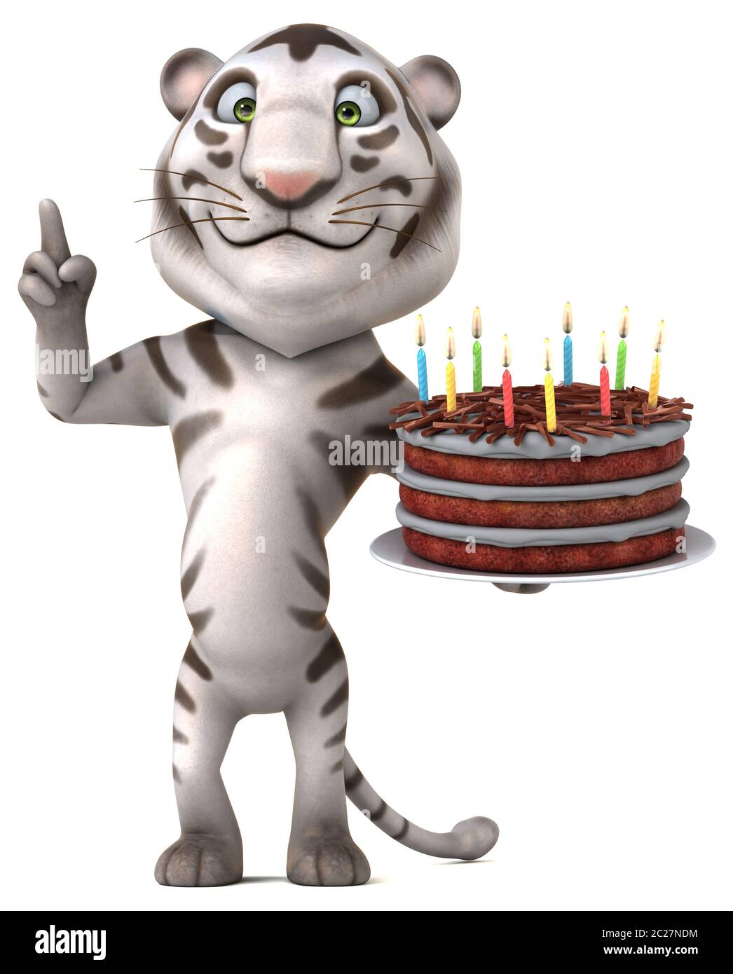 Fun tiger - 3D Illustration Stock Photo - Alamy