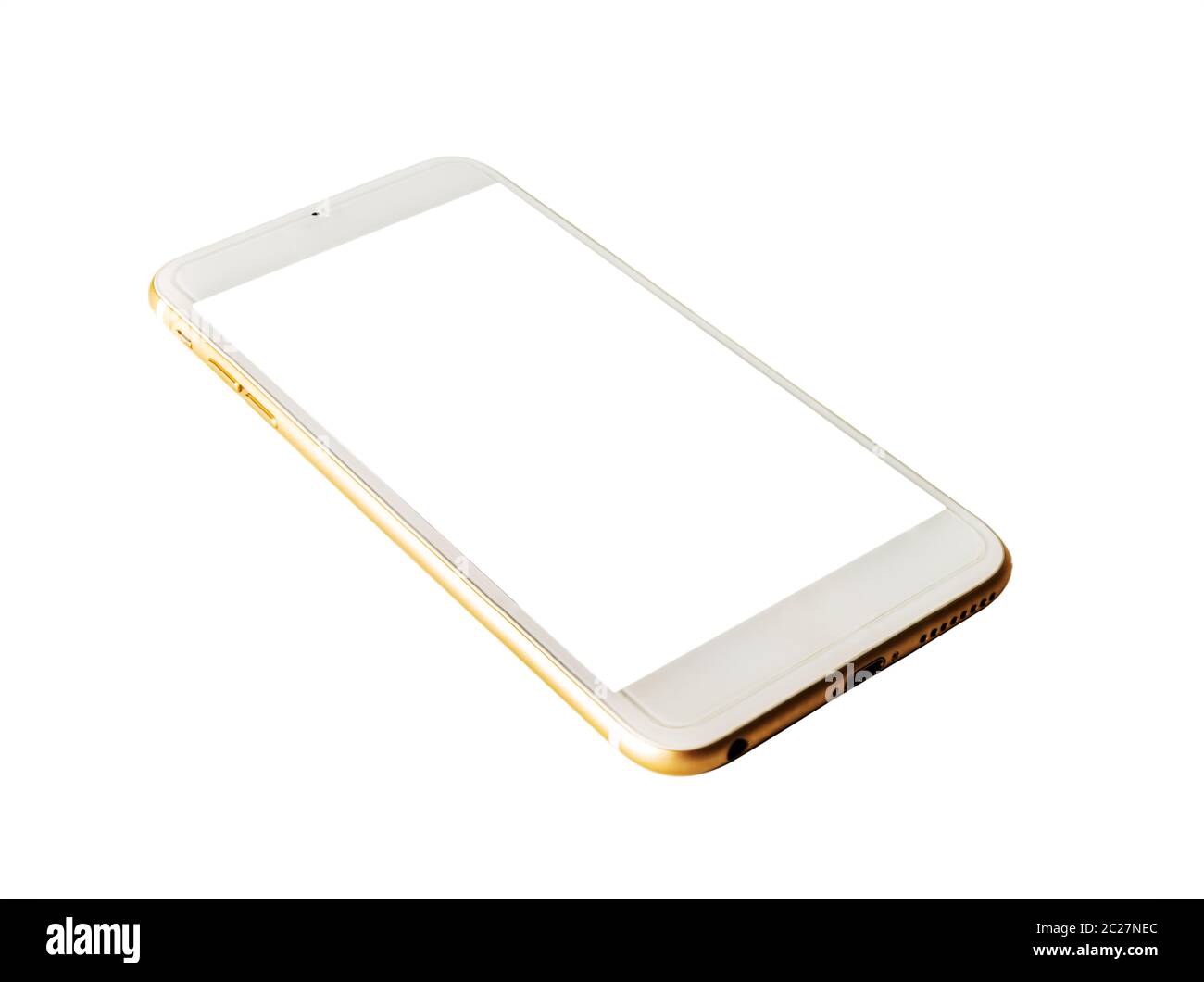Smart phone white screen isolated on white background Stock Photo - Alamy