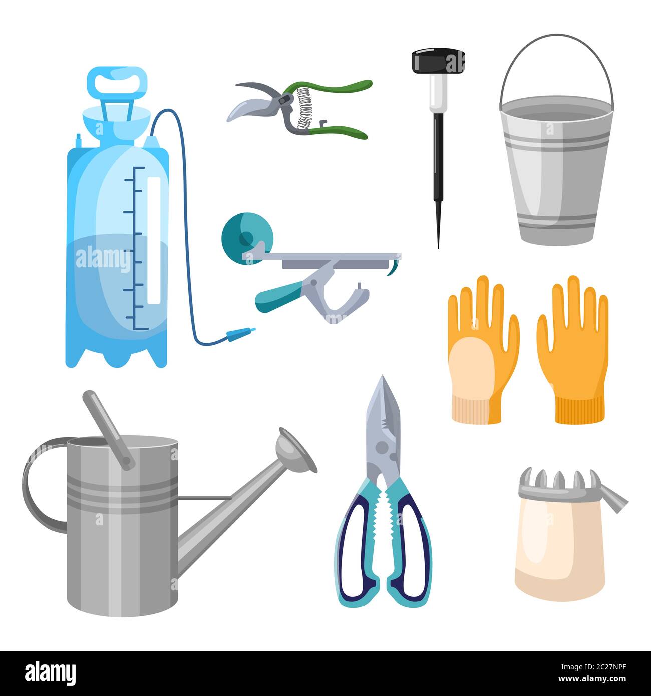 Watering can gloves bucket Stock Vector Images - Alamy