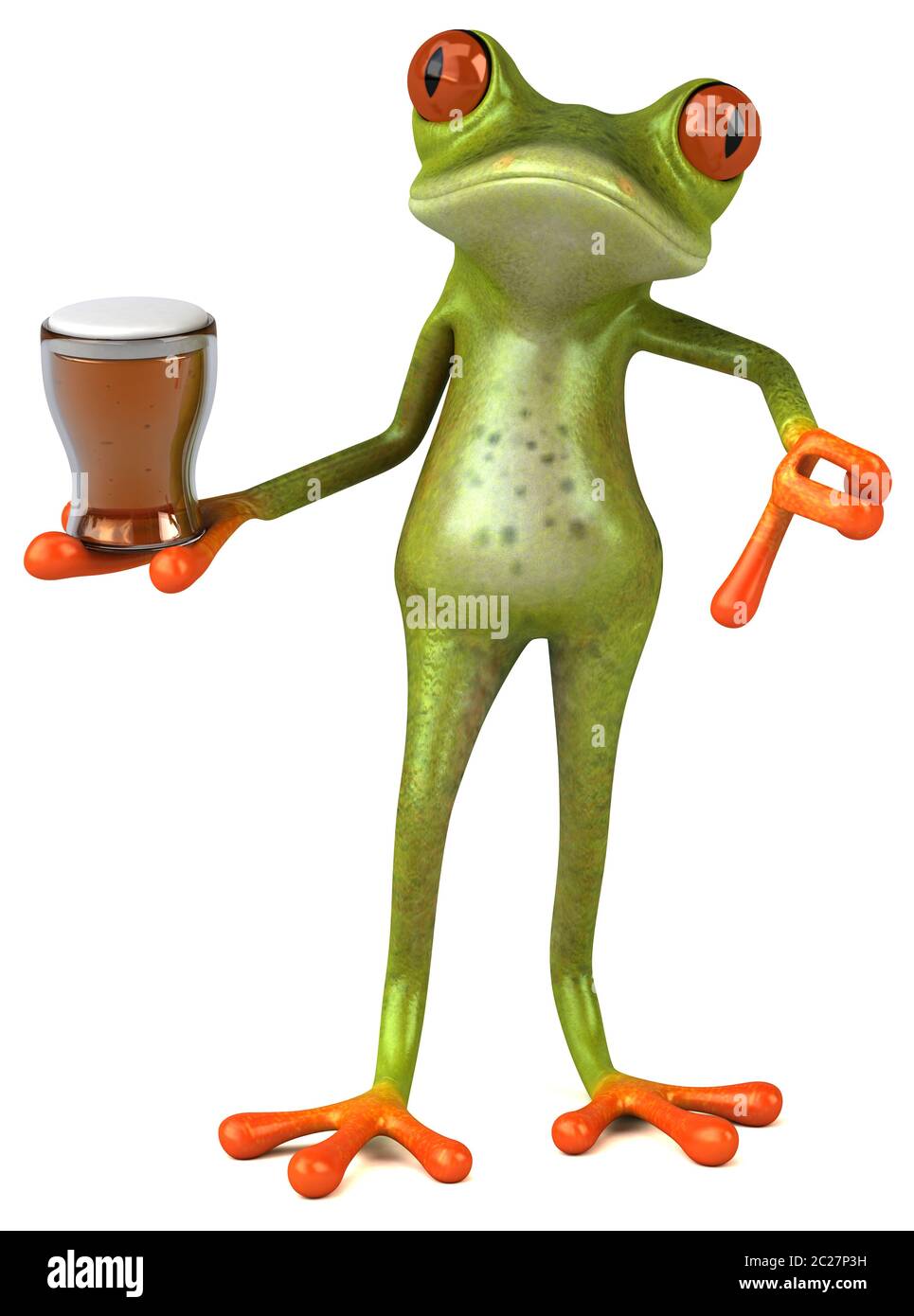 Fun frog - 3D Illustration Stock Photo - Alamy