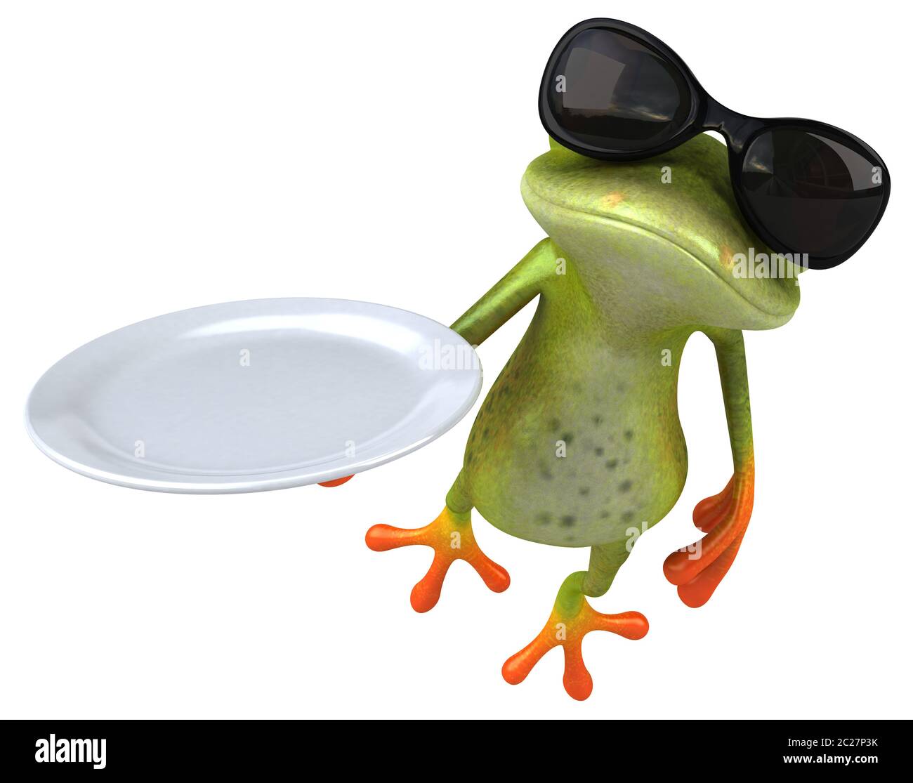 Fun frog - 3D Illustration Stock Photo - Alamy