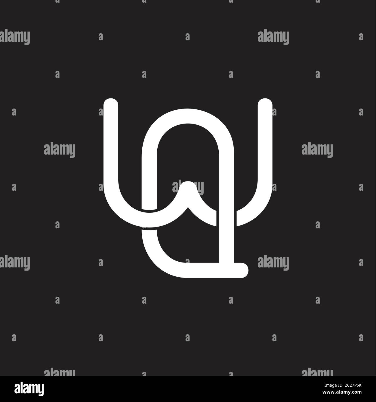 letter wq simple overlapping line symbol logo vector Stock Vector Image ...