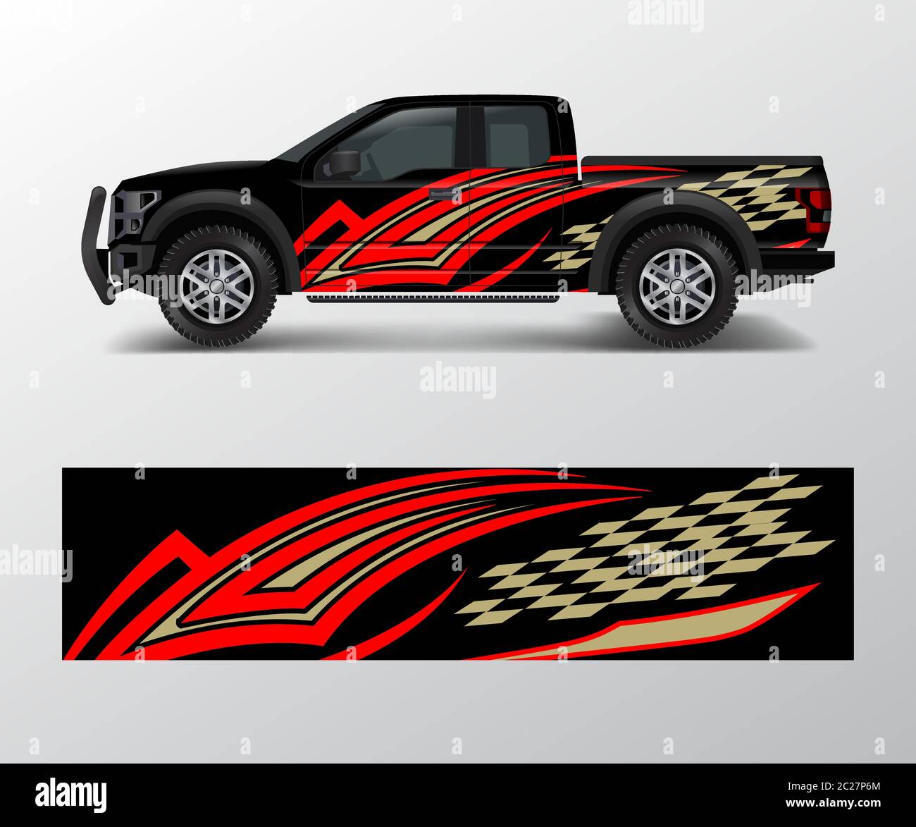Truck and car graphic background wrap and vinyl sticker design vector ...