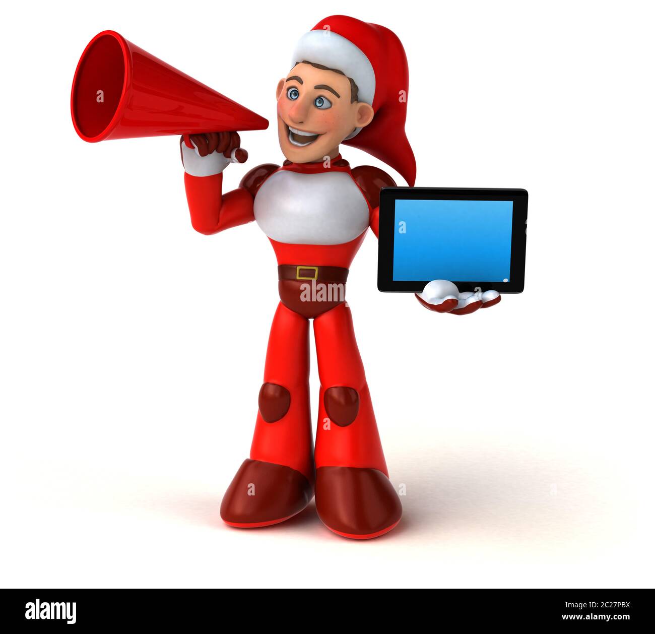 Fun Super Santa Claus - 3D Illustration Stock Photo - Alamy