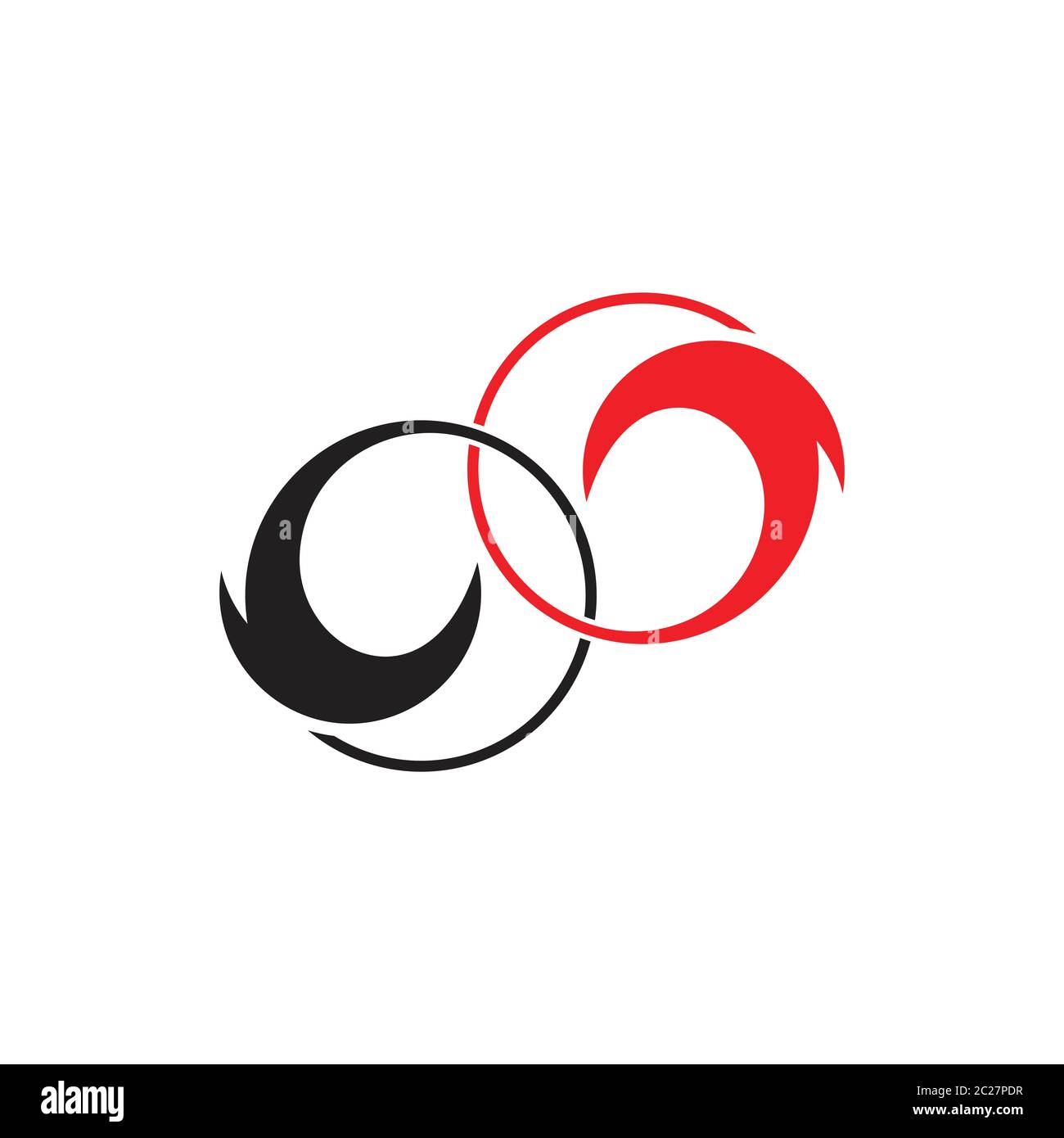linked circle geometric curves shape circle logo vector Stock Vector ...