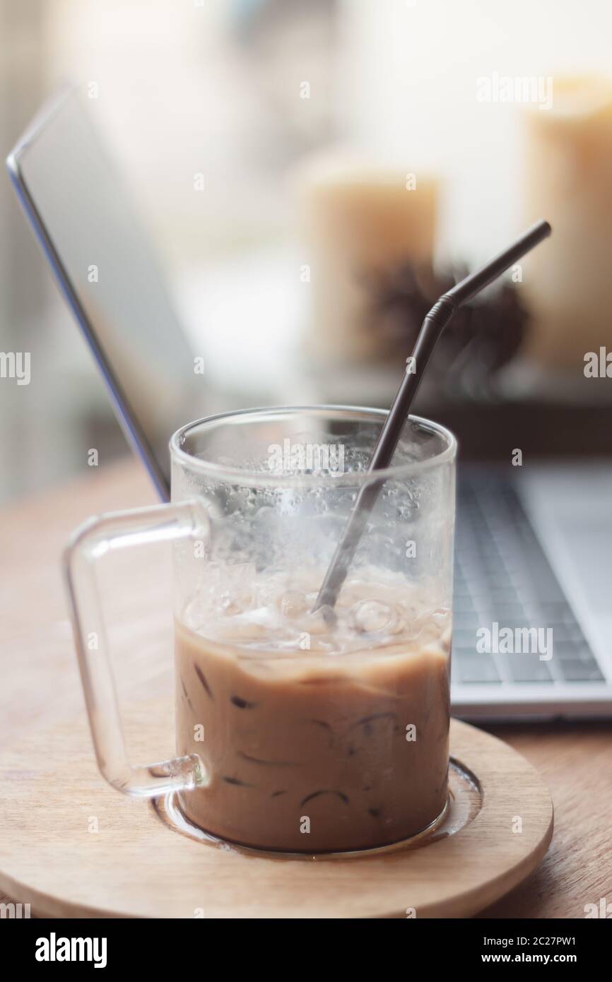 Iced coffee in coffee shop, stock photo Stock Photo - Alamy