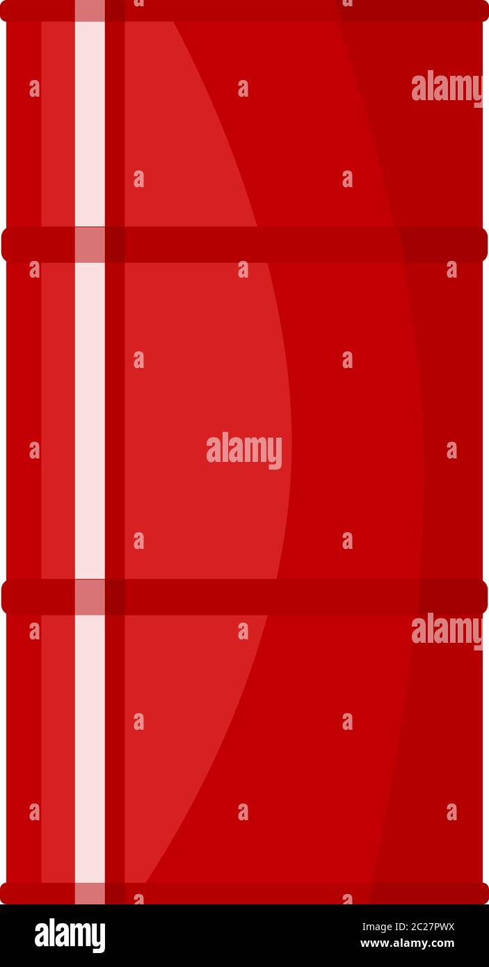 Red steel barrel icon isolated on white background. Metal barrel in ...