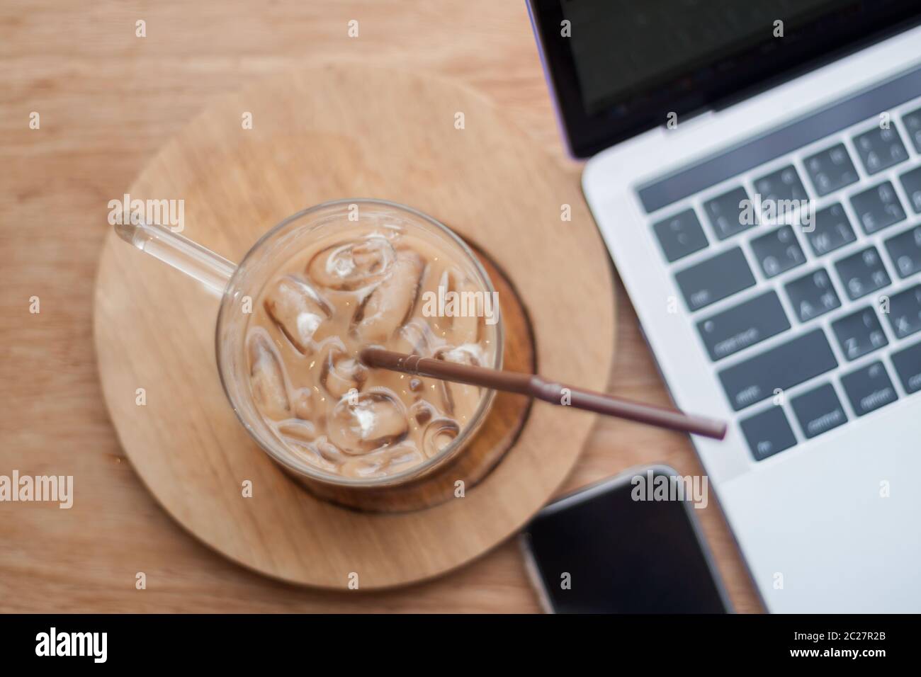 Iced coffee in coffee shop, stock photo Stock Photo - Alamy