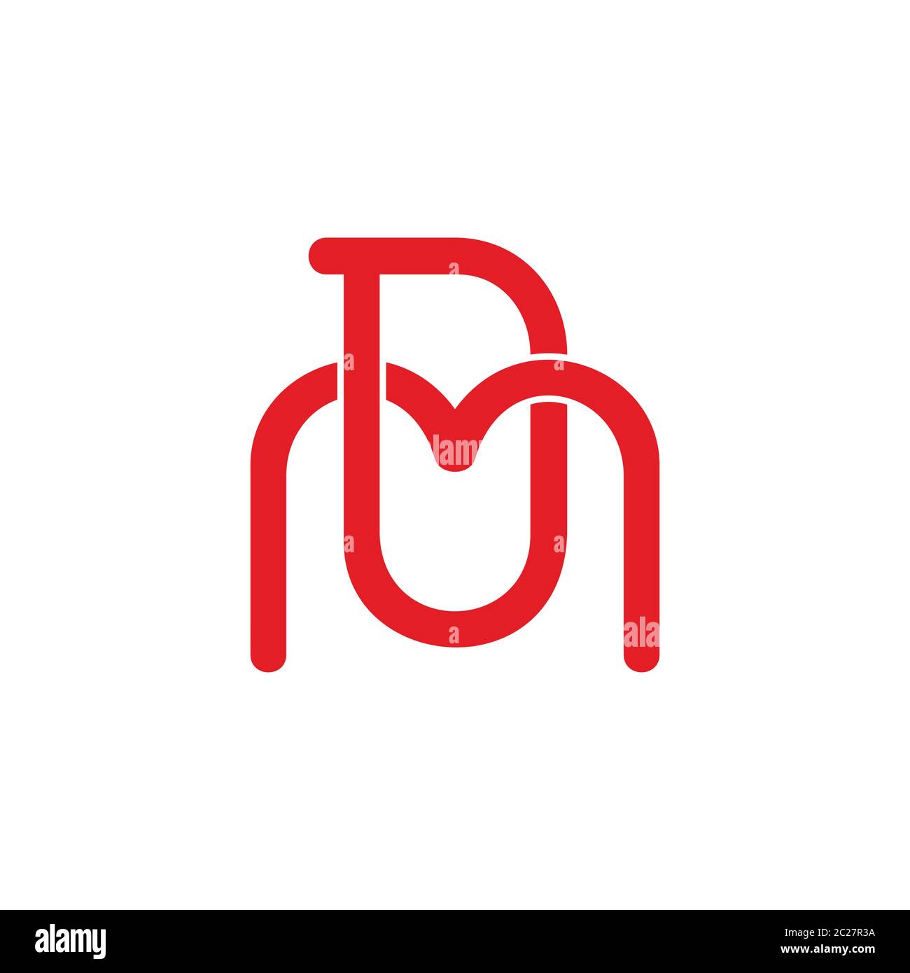 letter md linked geometric line symbol logo vector Stock Vector Image ...