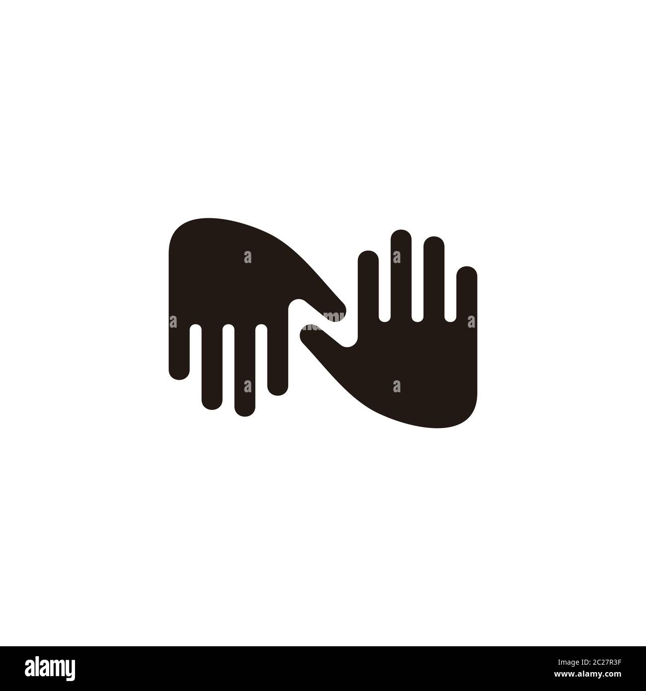 abstract letter n hand care simple geometric design charity symbol ...
