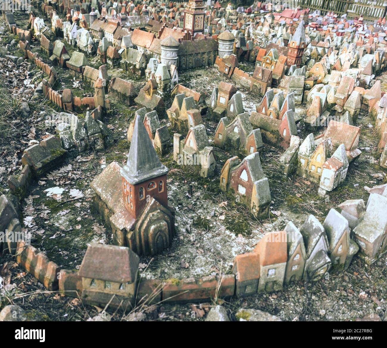 Tiny Fairy Clay Medieval Houses Stock Photo - Alamy