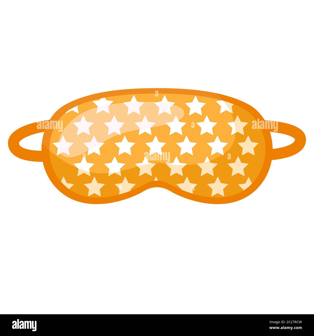 Sleep mask yellow with white pattern star on white background. Face ...