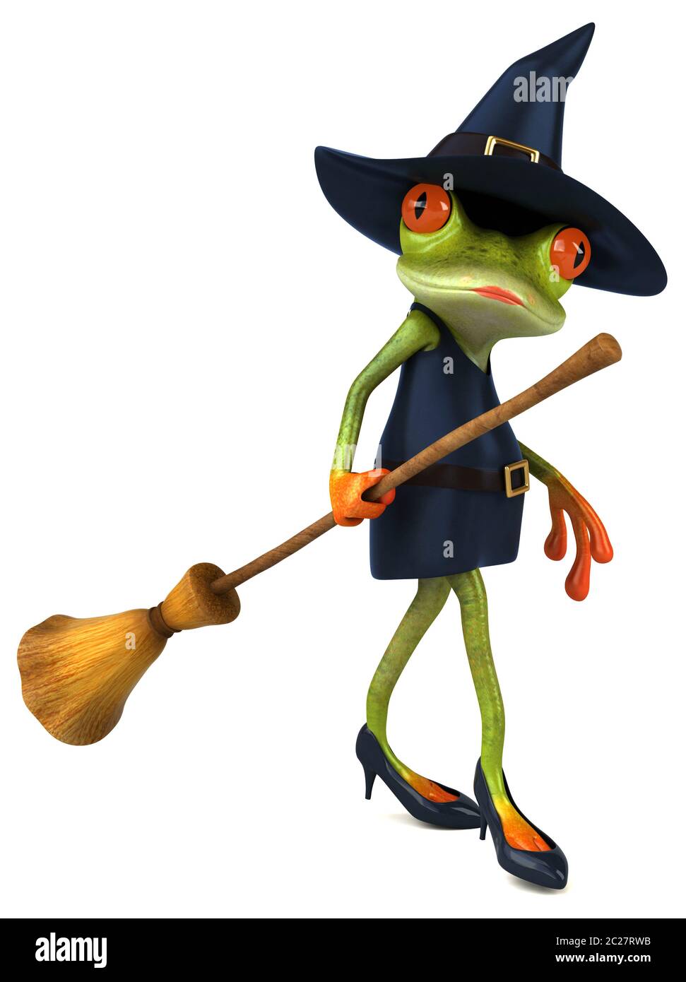 Witch frog - 3D Illustration Stock Photo - Alamy