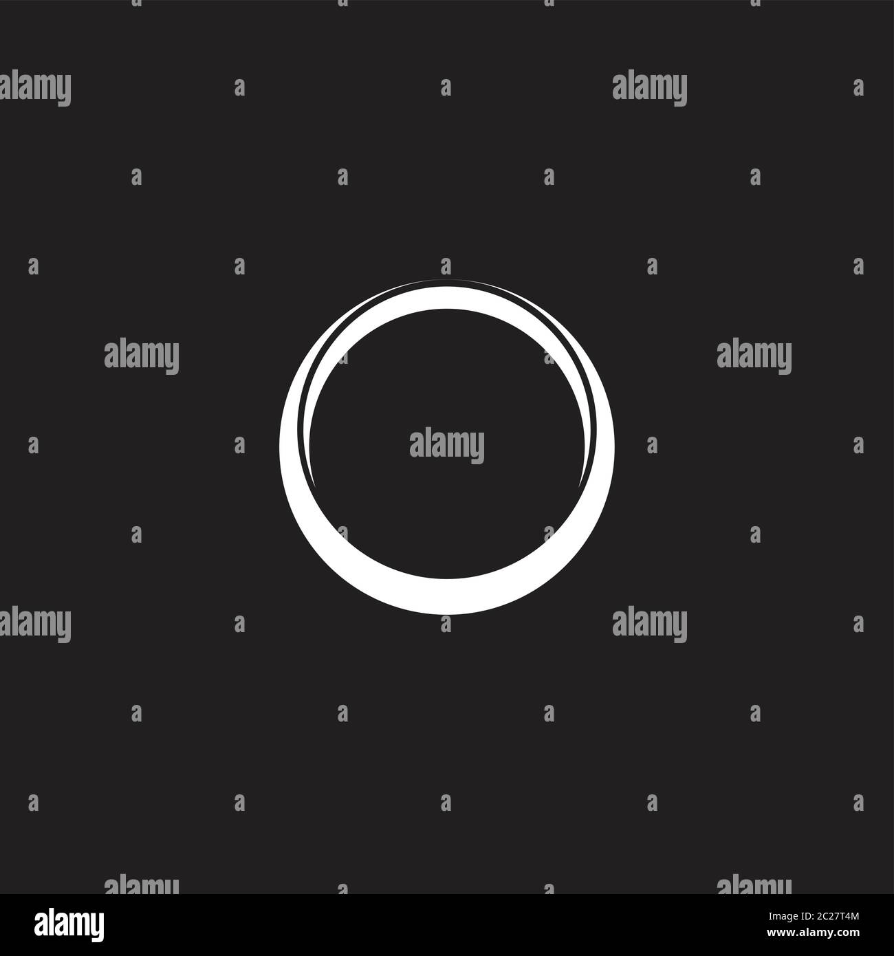 simple geometric 3d flat ring symbol logo vector Stock Vector Image ...