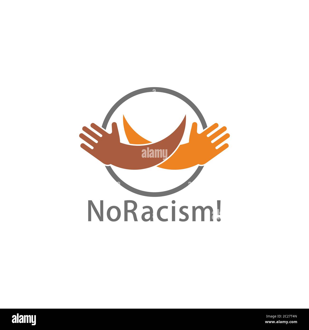 hug hand care no racism design symbol icon vector Stock Vector Image ...