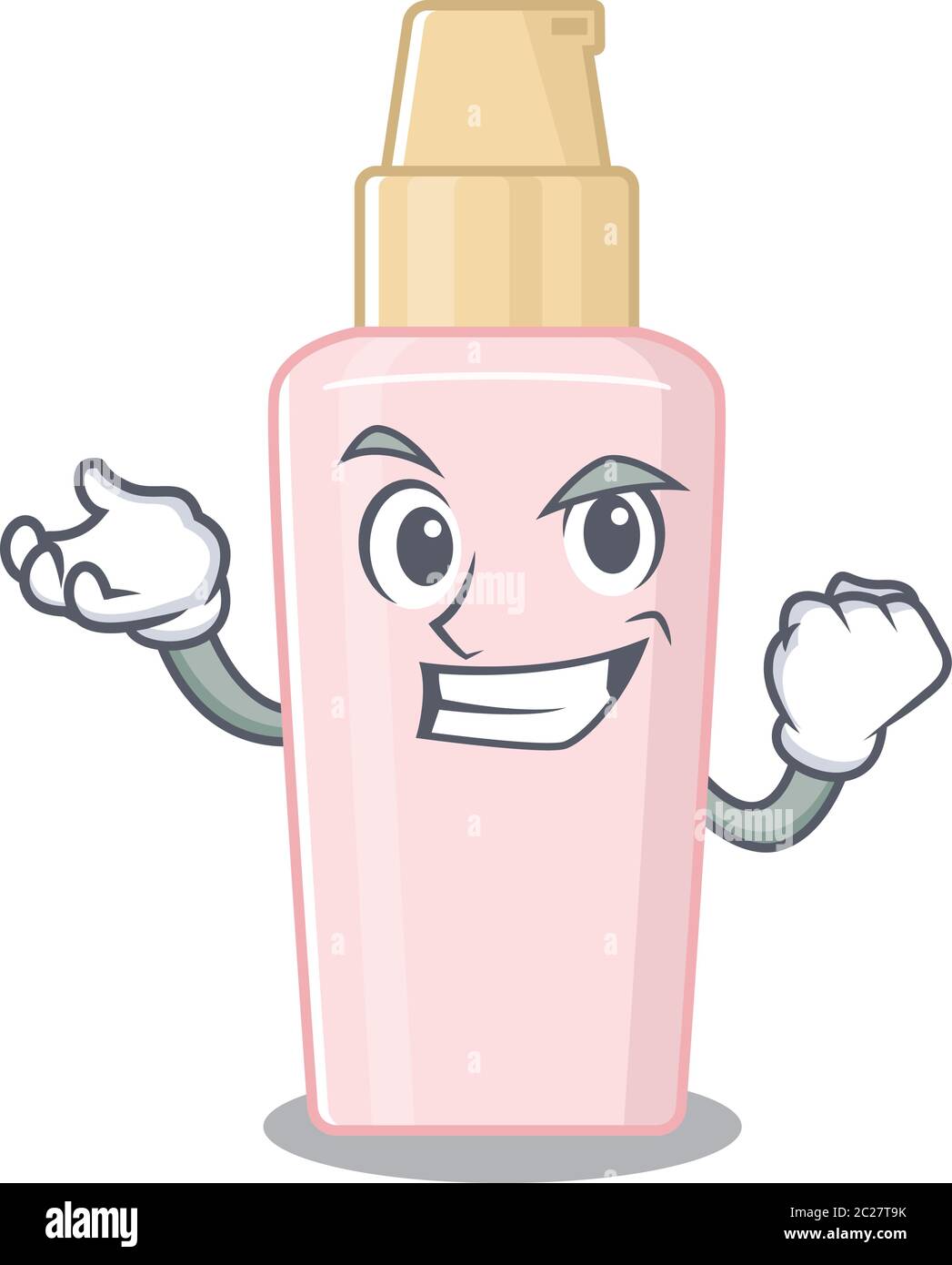 A funny cartoon design concept of foundation with happy face Stock ...