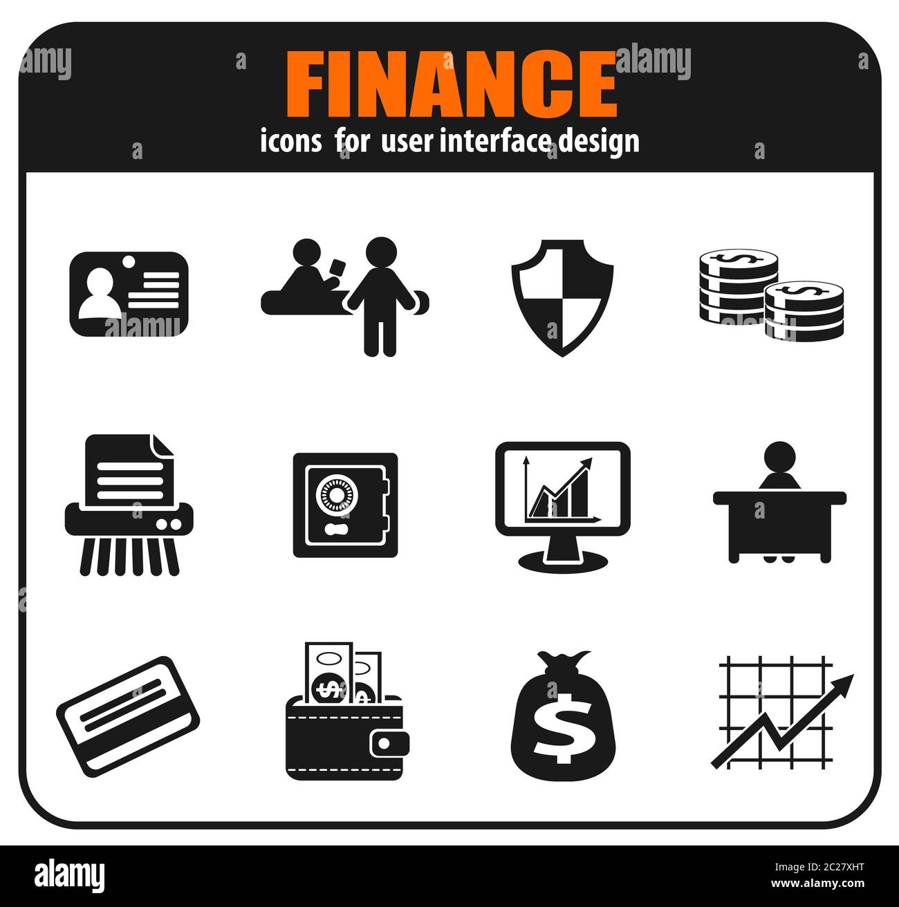 Finance icon set for your design. vector icons Stock Photo - Alamy