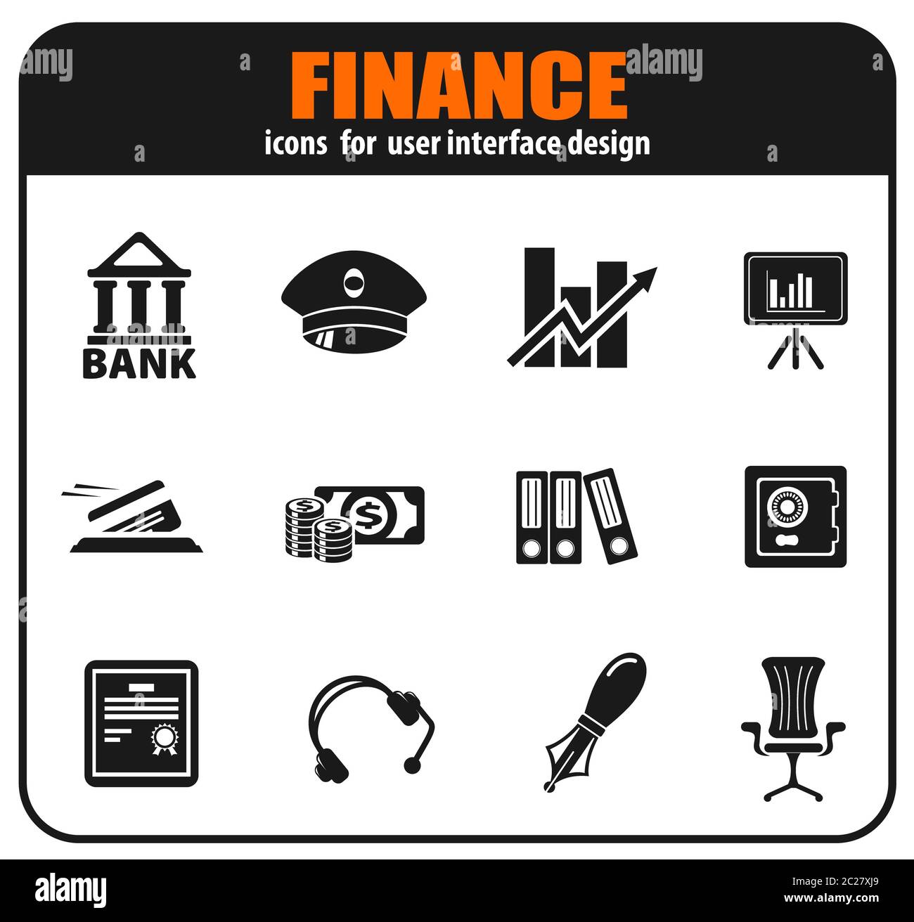 Finance icon set for your design. vector icons Stock Photo - Alamy