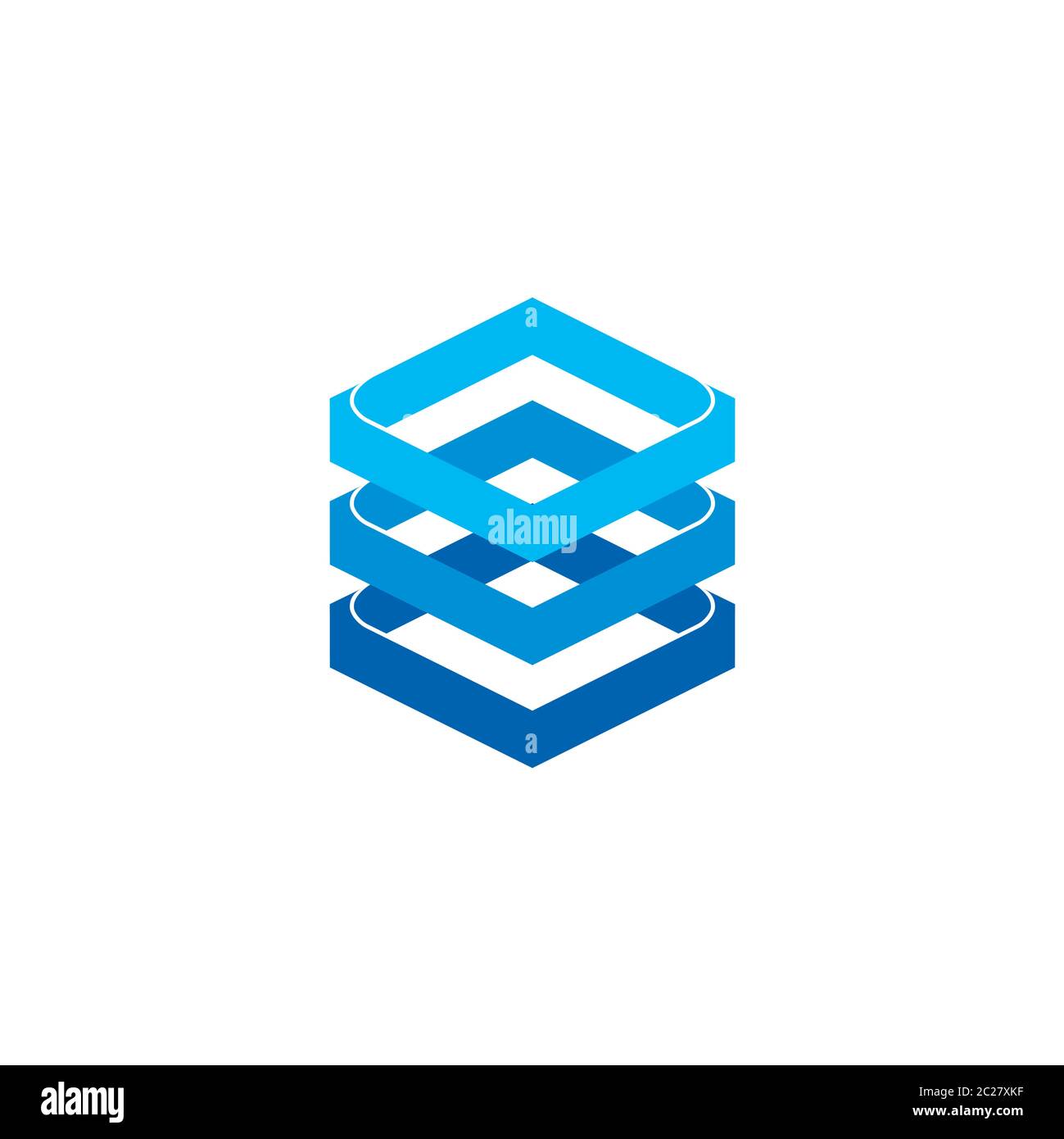 abstract square curves 3d gradient logo vector Stock Vector Image & Art ...