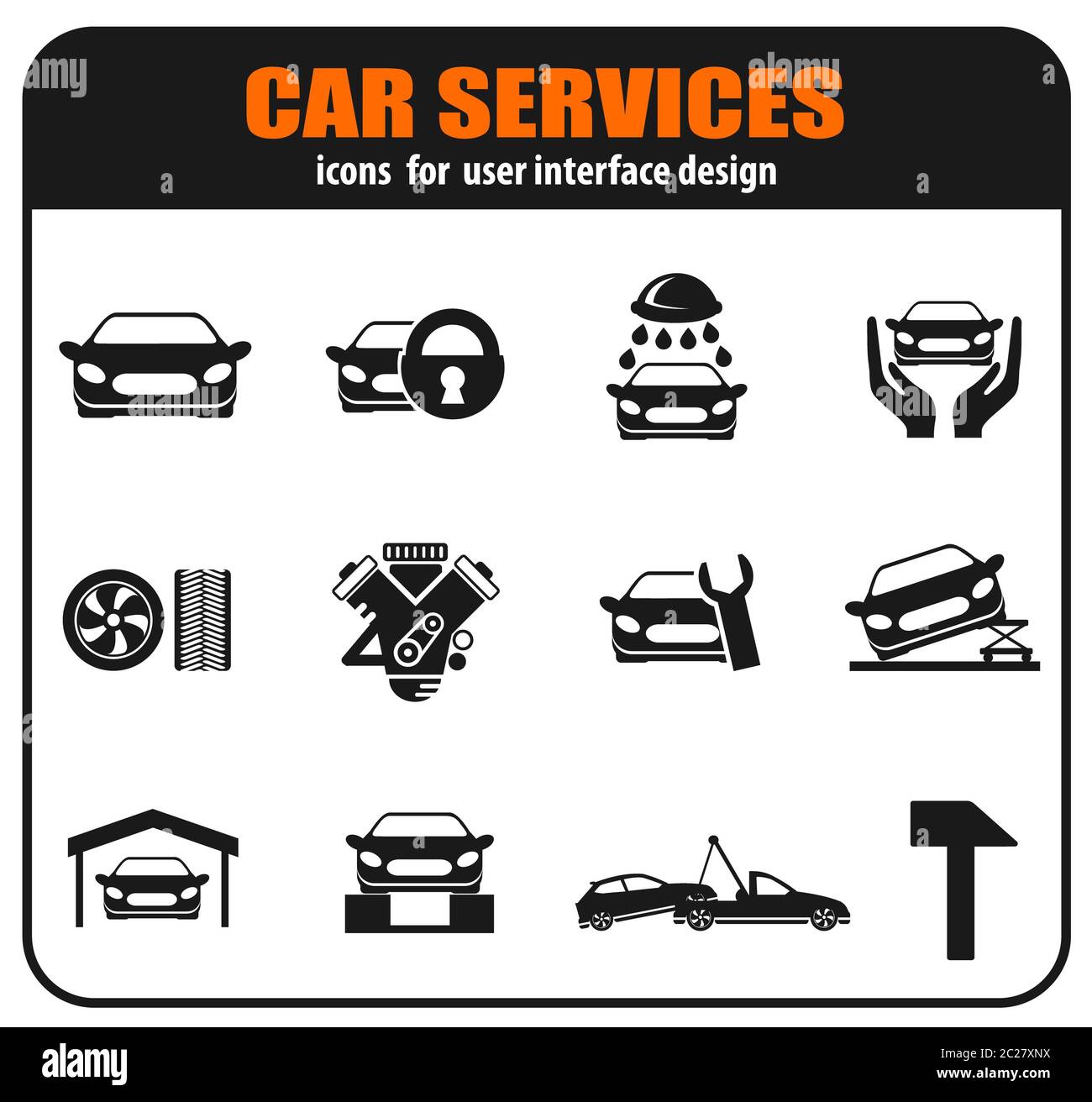 Car services icon set for your design. vector icons Stock Photo - Alamy