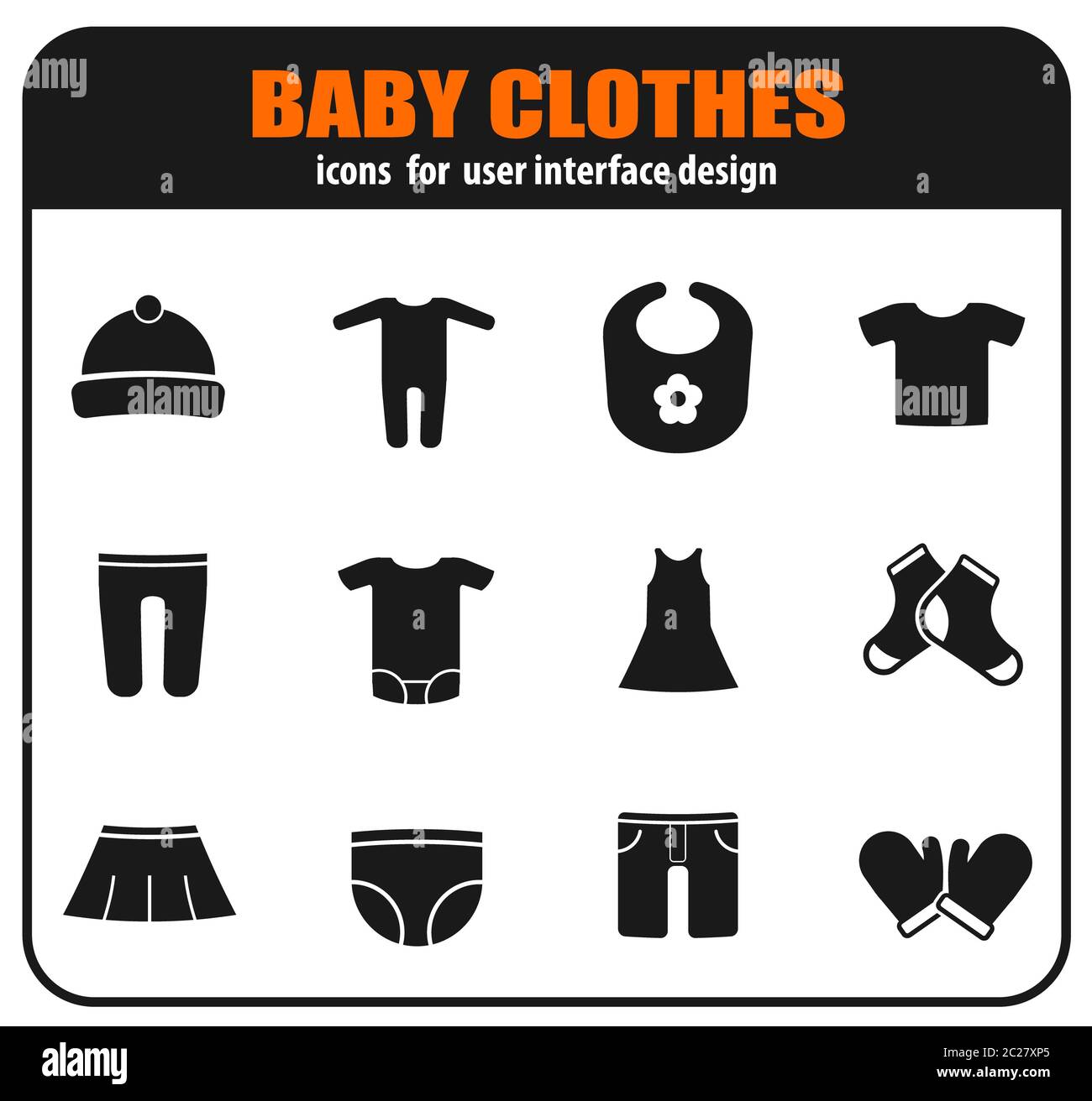 Baby clothes icon set for your design. vector icons Stock Photo - Alamy