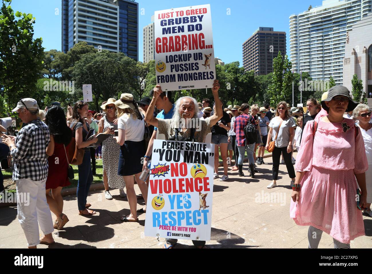 Pictured: Danny Lim at the Women’s March – Sydney, Australia Stock ...