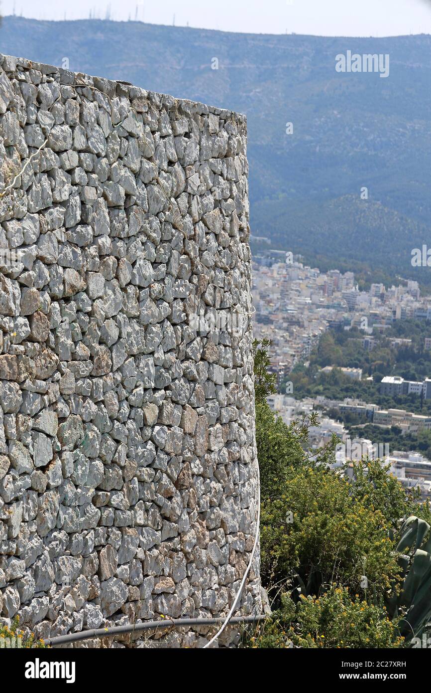 Rough White Stone Support Wall Protection Stock Photo - Alamy