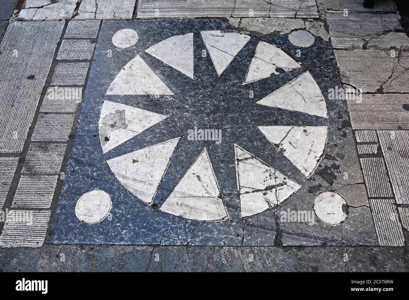 Marble Star Shape at Pavement Floor Tile Stock Photo - Alamy