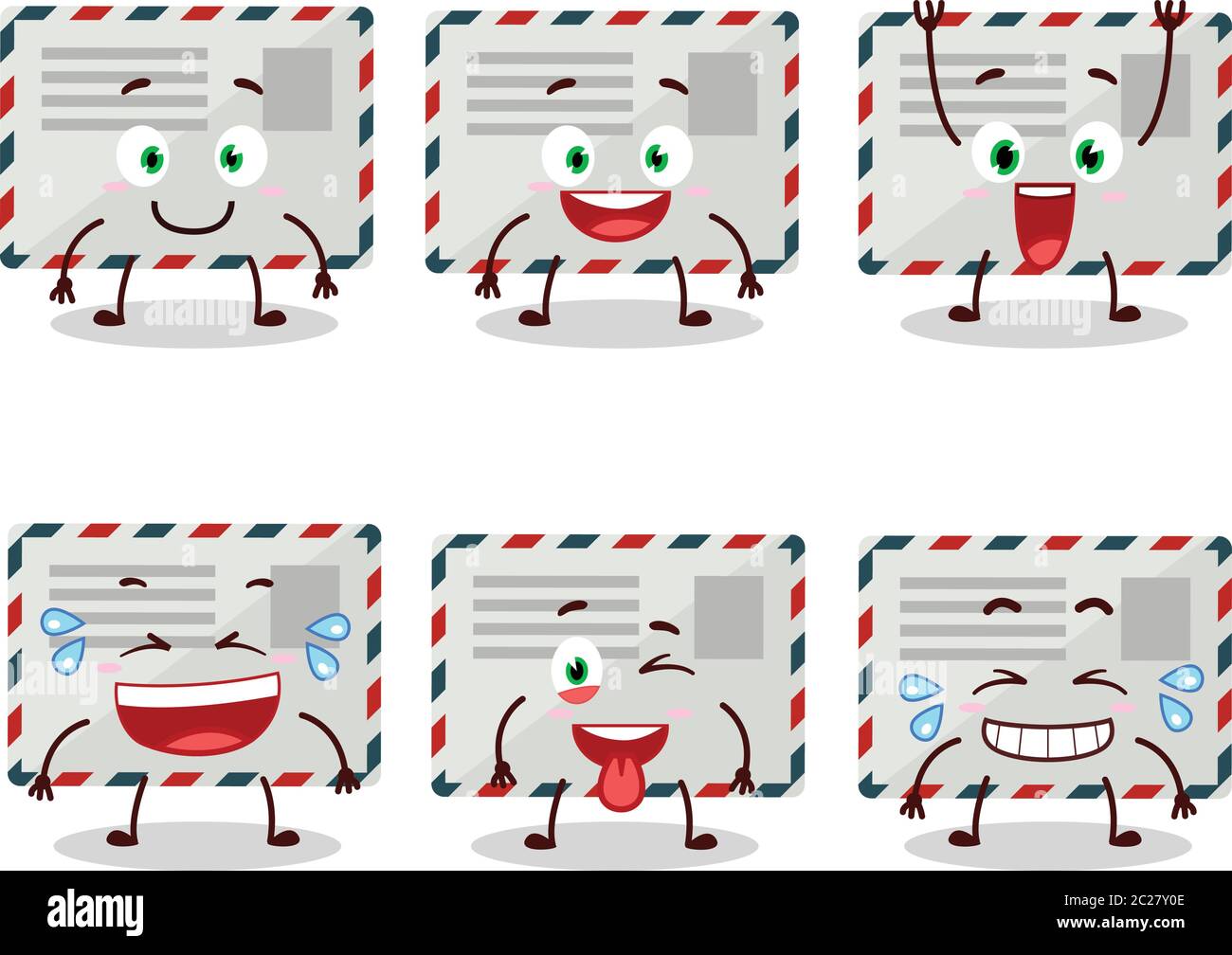 Cartoon character of envelope with smile expression Stock Vector Image ...