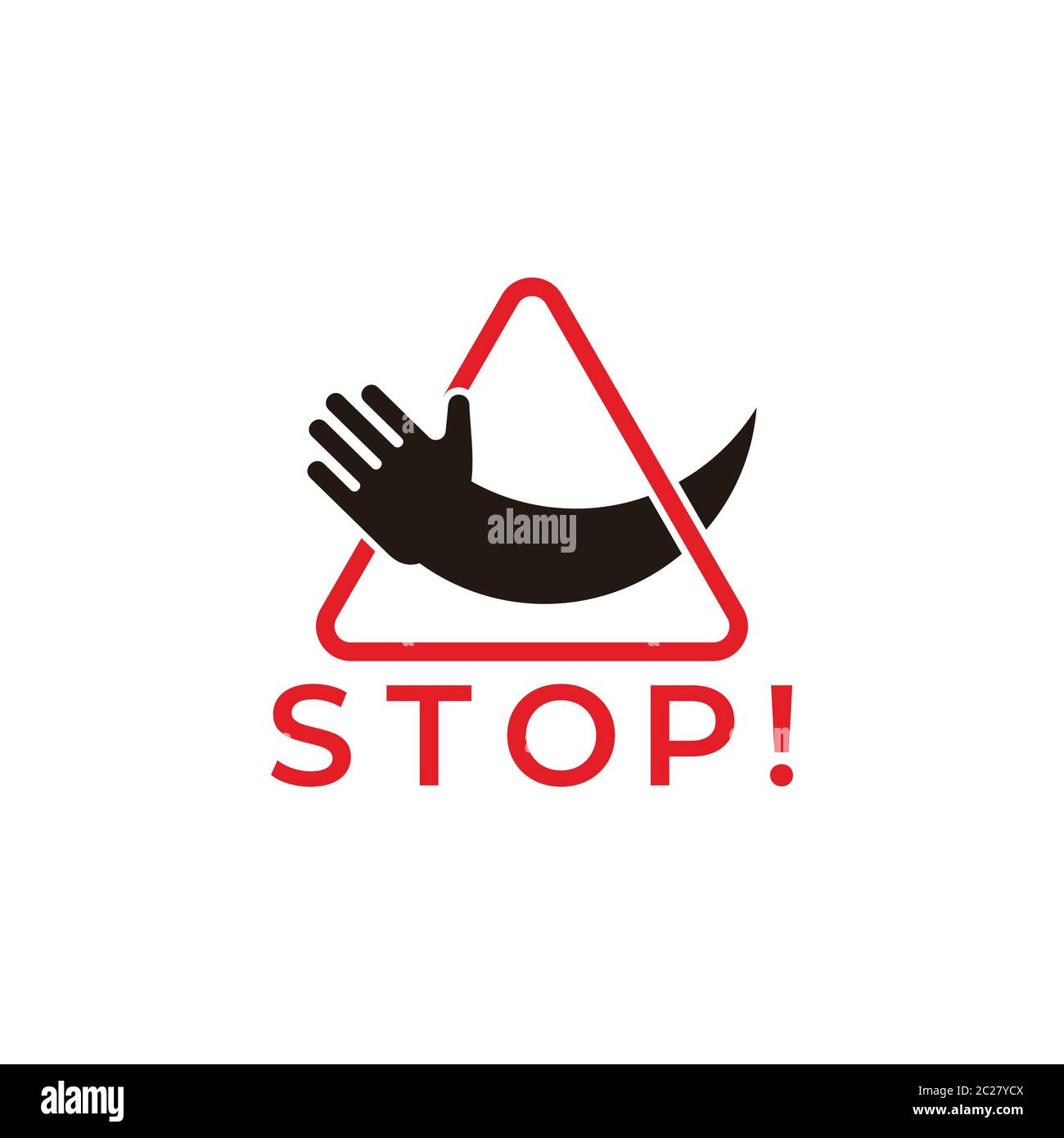 triangle stop hand sign symbol icon vector Stock Vector Image & Art - Alamy