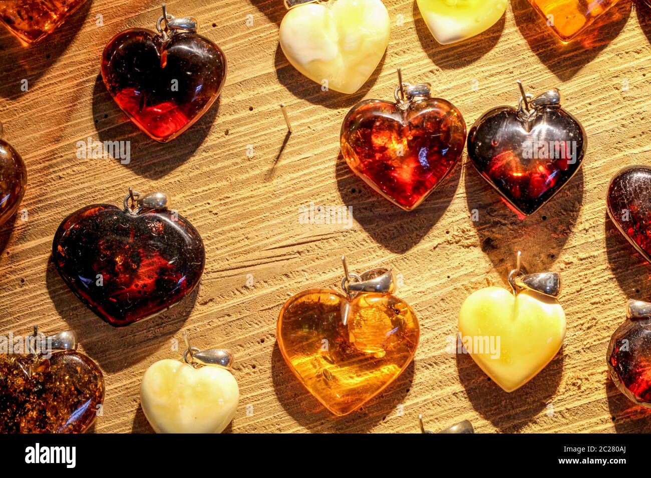 hearts made of amber Stock Photo - Alamy
