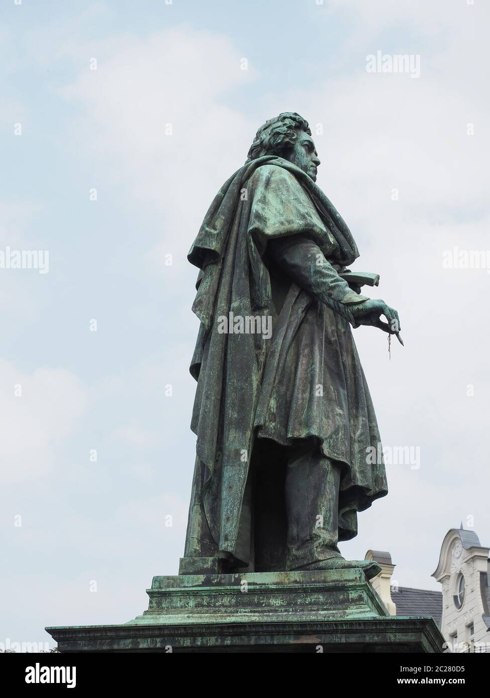 Beethoven Denkmal (unveiled 1845) bronze statue in Bonn, Germany Stock ...