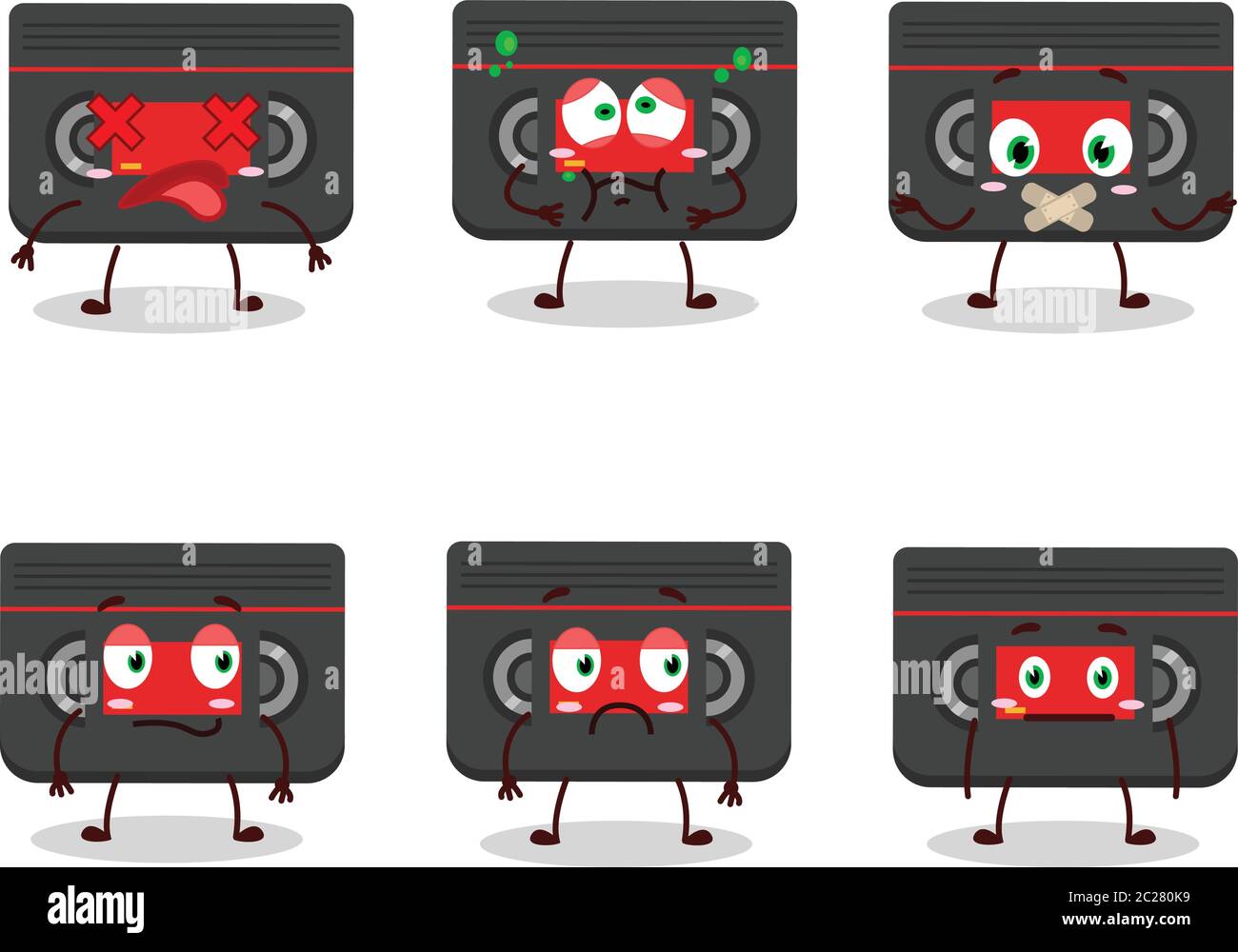 Retro cassette cartoon character with nope expression Stock Vector ...