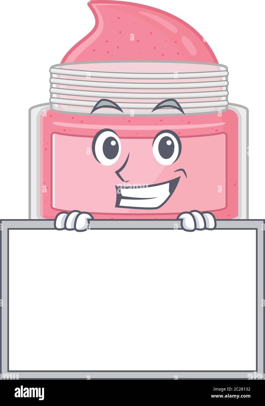 Funny cartoon design style body srub standing behind a board Stock ...