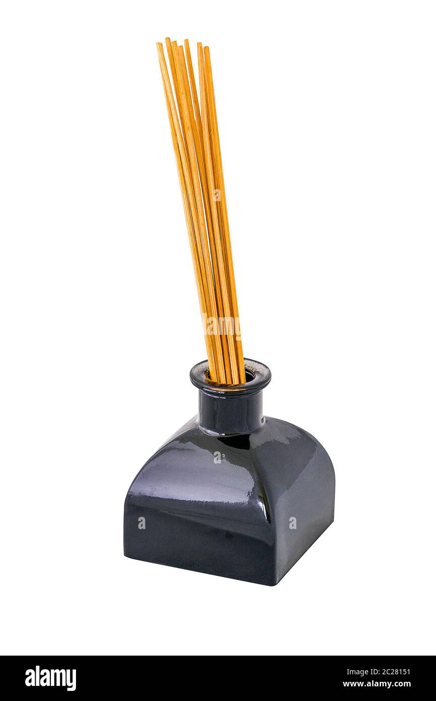 Spa Aromatic Wooden Stick with Vase for Scent Isolated on White ...