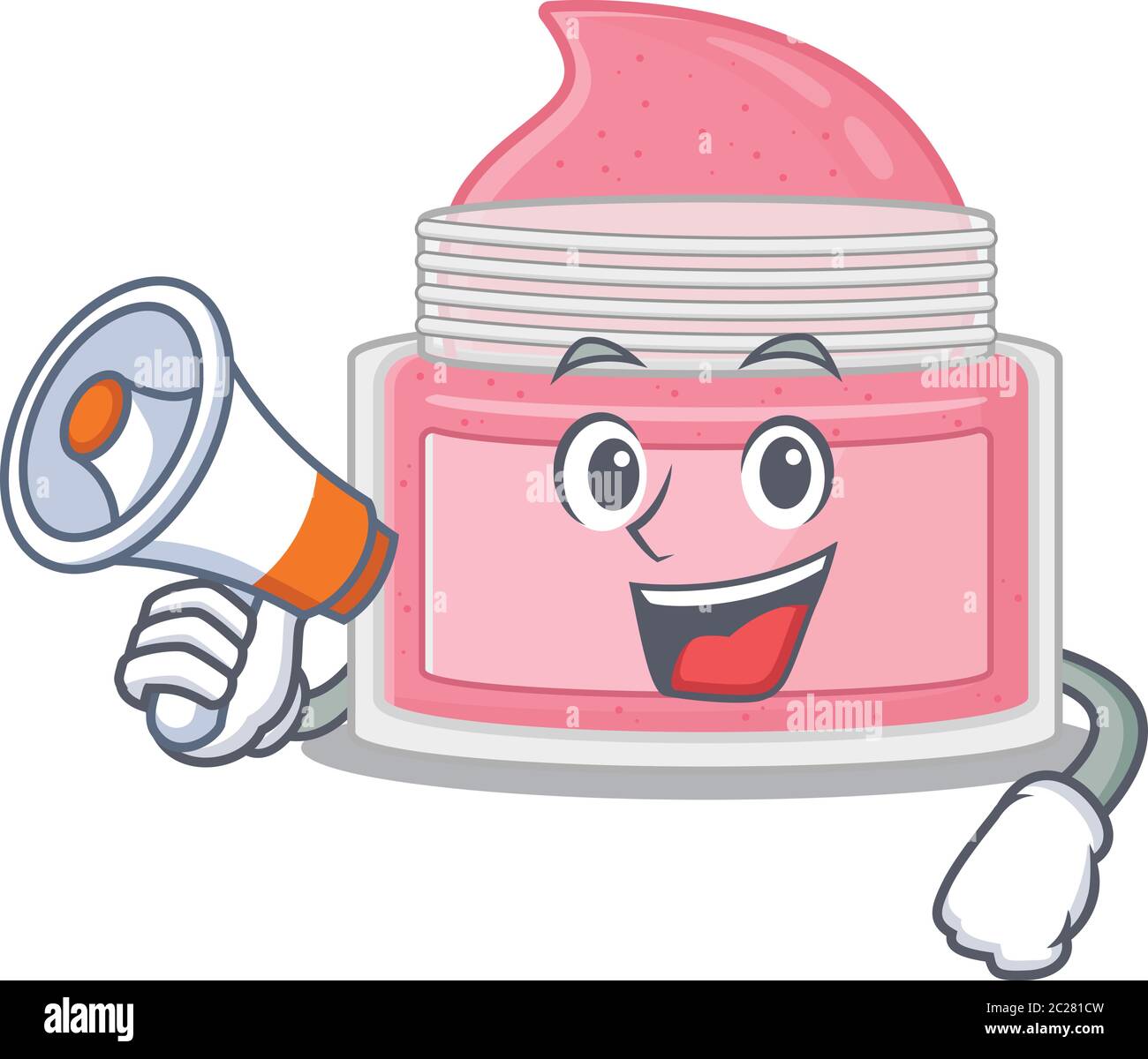 Body srub carton picture style giving announcement on a megaphone Stock ...