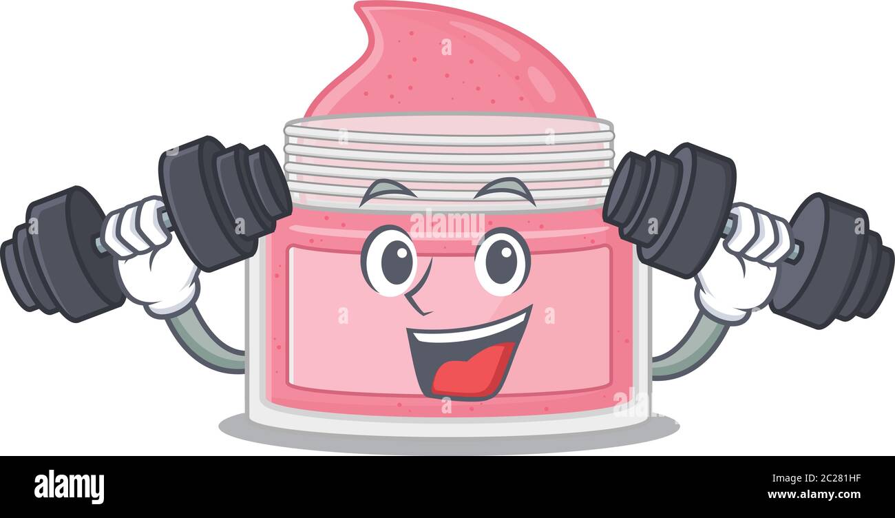 Muscular body srub mascot design with barbells during exercise Stock ...