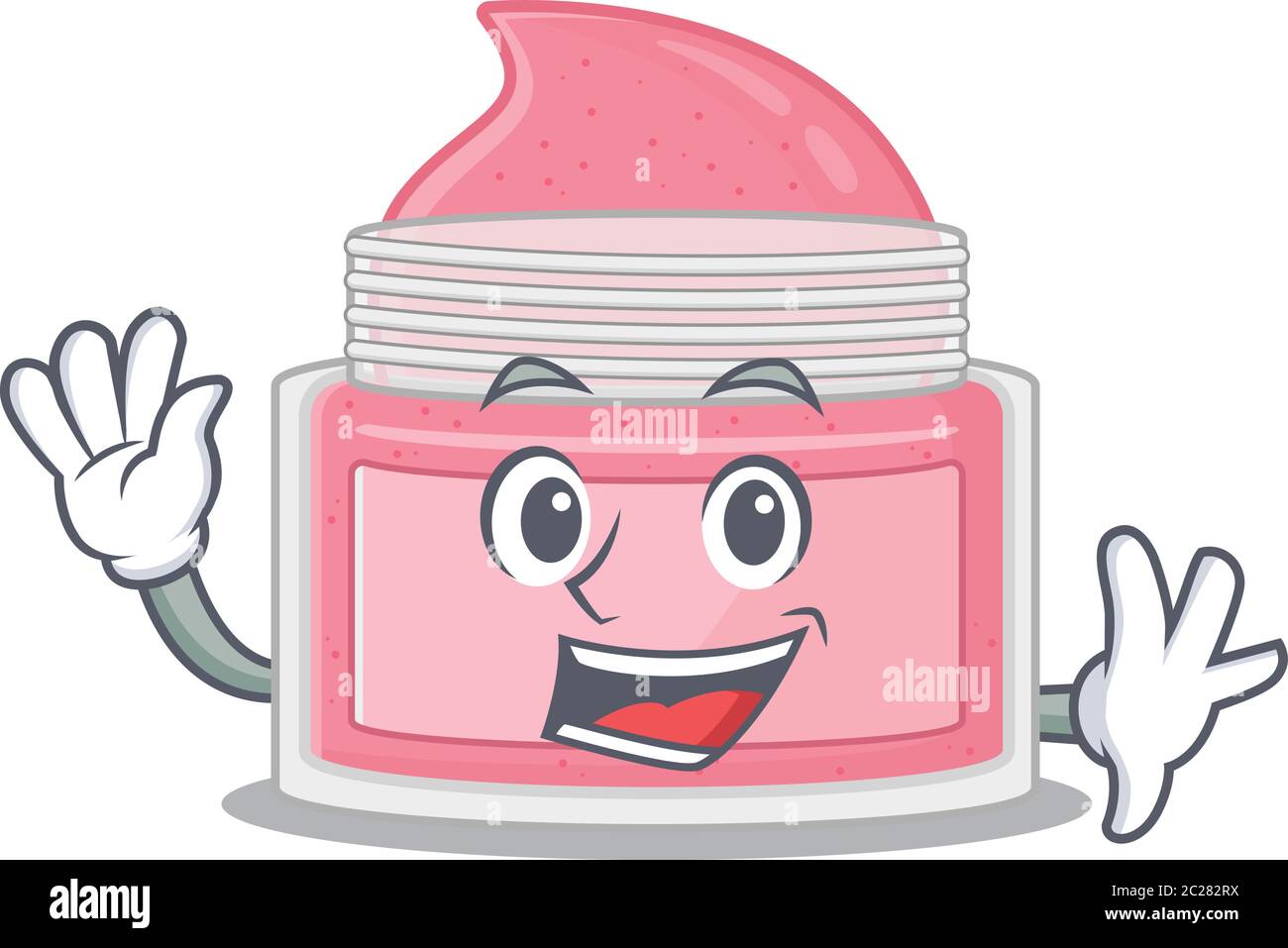 A charismatic body srub mascot design concept smiling and waving hand ...