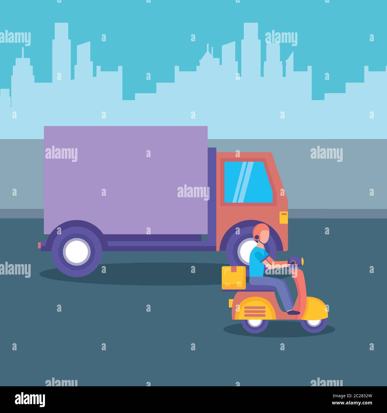 motorcycle and truck design, Delivery logistics transportation and ...