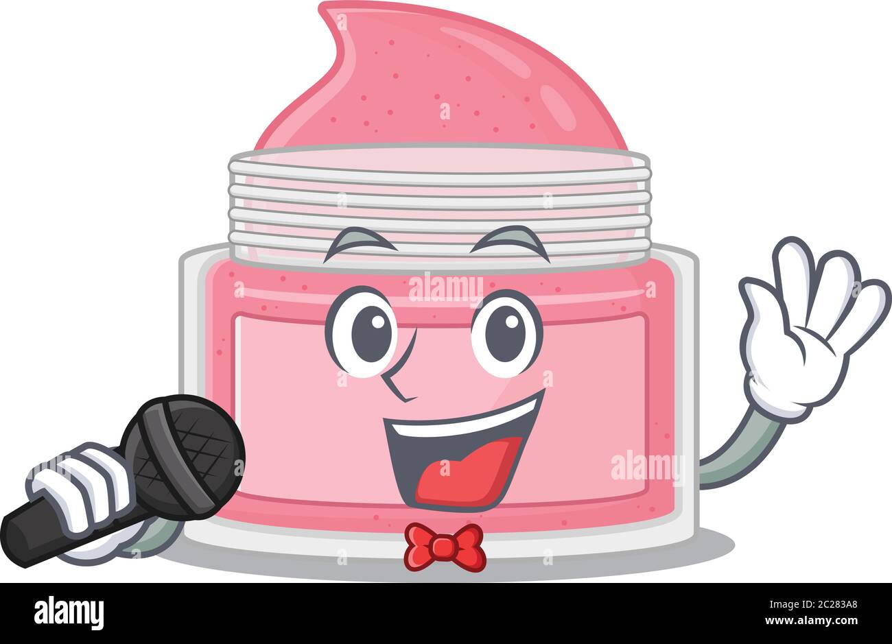 caricature character of body srub happy singing with a microphone Stock ...