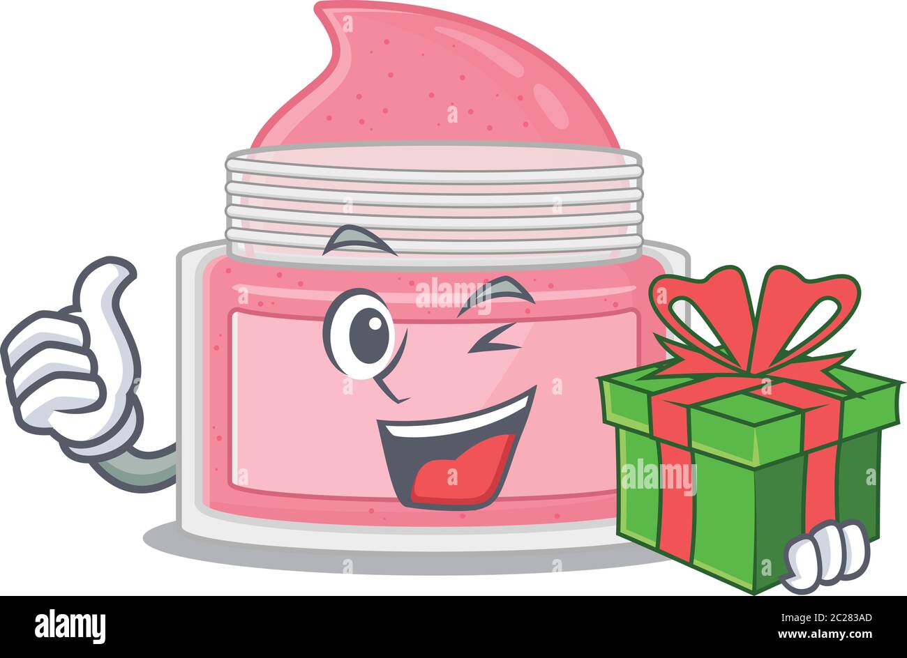 Body srub cartoon character concept with a big gift box Stock Vector ...