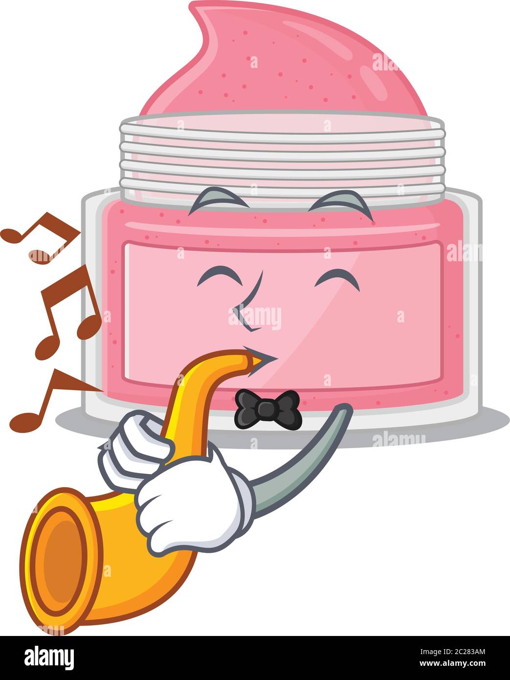 Body srub musician of cartoon picture playing a trumpet on stage Stock ...