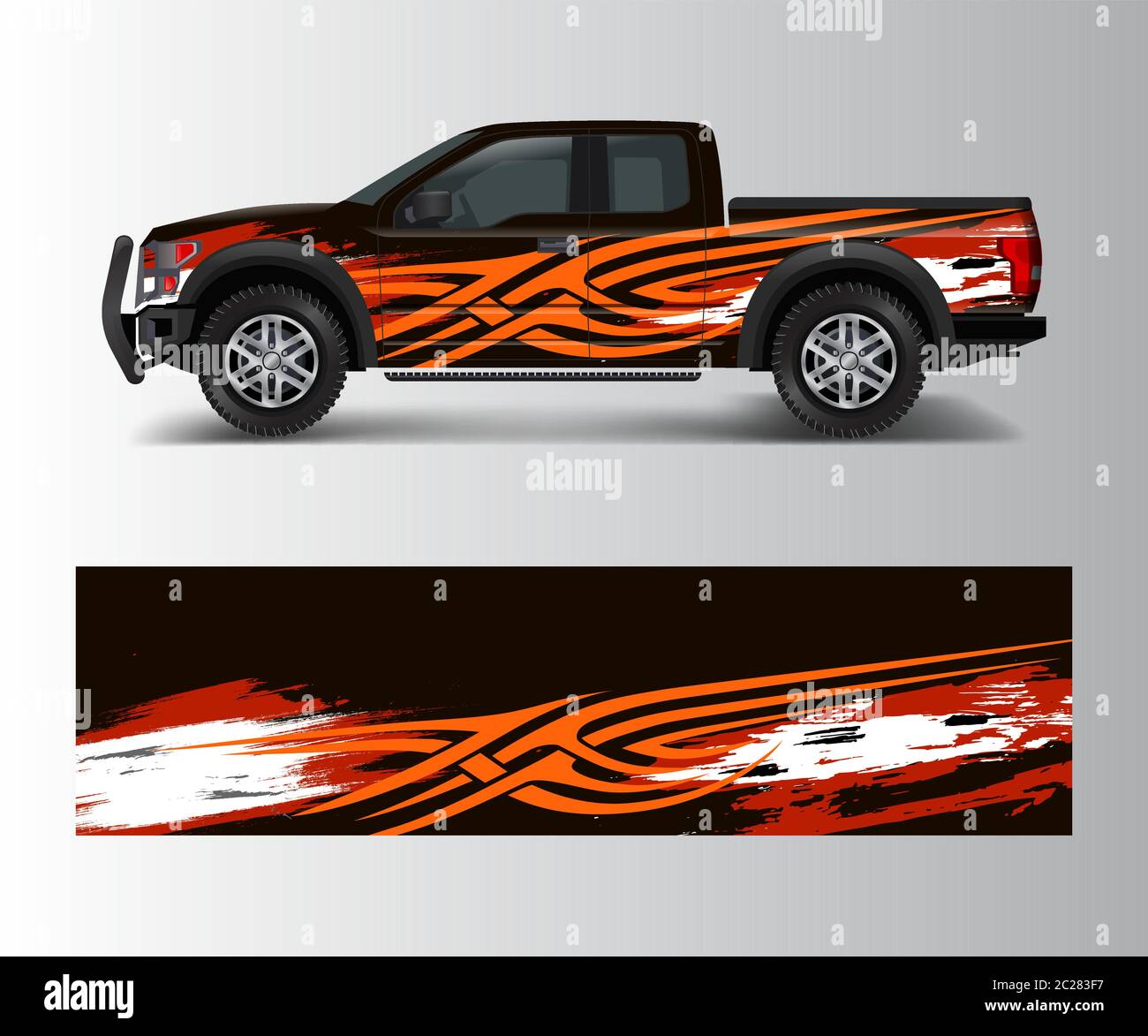 pickup truck graphic vector. abstract shape with grunge design for ...