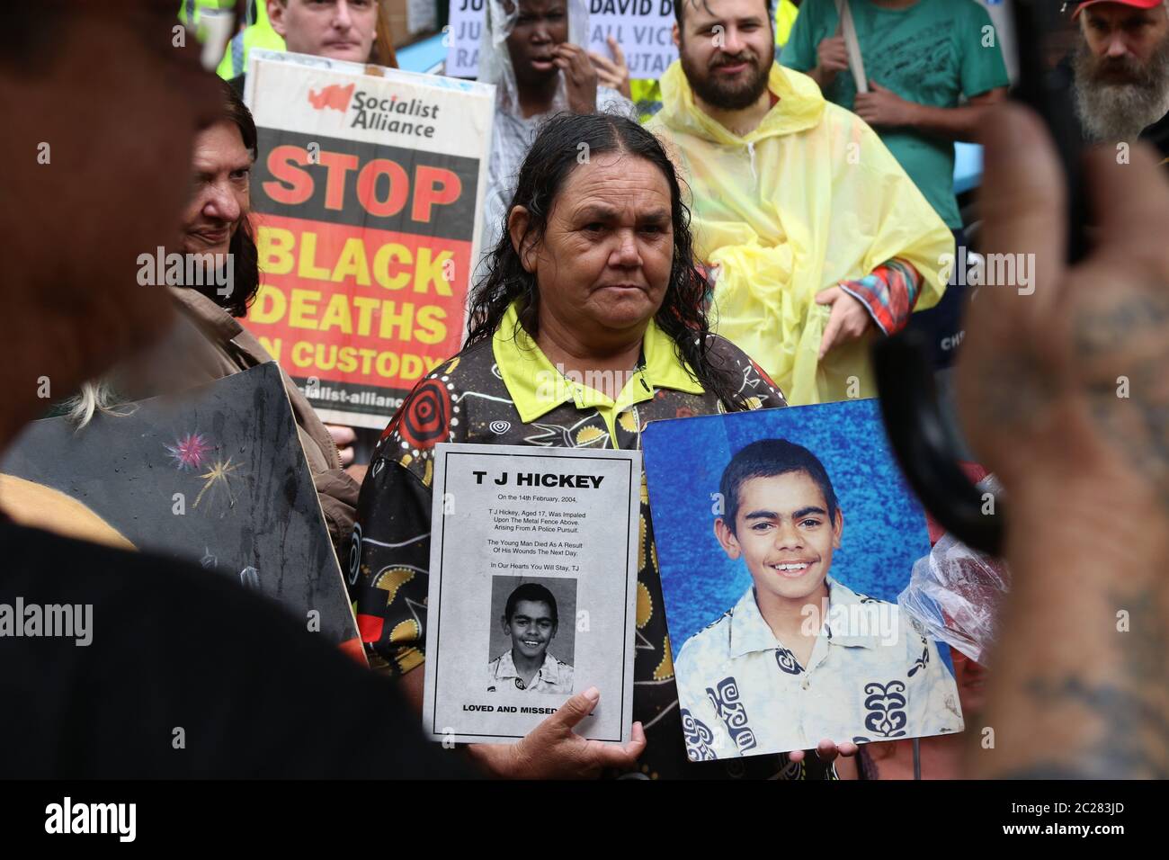 Pictured: Thomas ‘TJ’ Hickey’s mother Gail, in front of the NSW ...