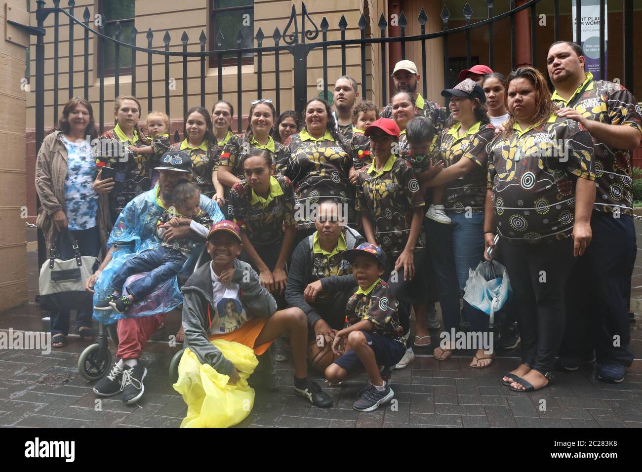 Pictured: Thomas ‘TJ’ Hickey’s mother Gail and family members, in front ...